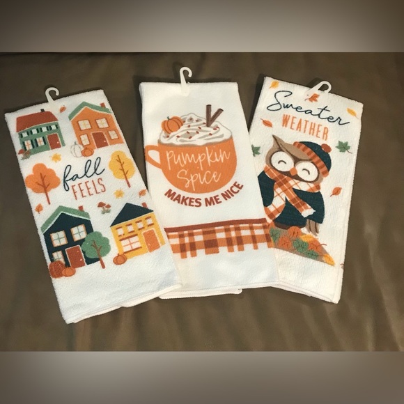 Kitchen | Nwt Fall Decorative Dish Towel Bundle | Poshmark